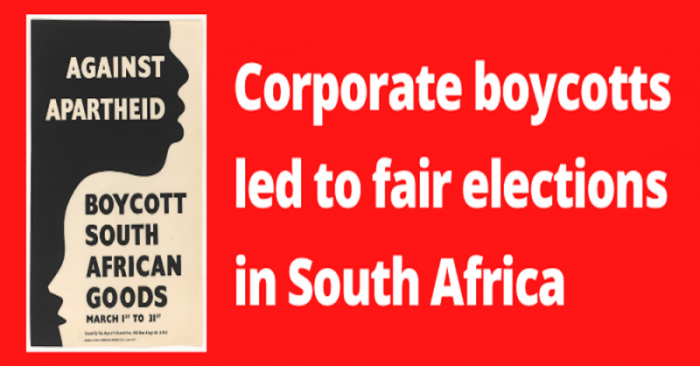 Lessons from how corporate boycotts led to fair elections in South Africa