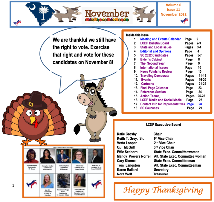 LCDP Democratic Party November Newsletter
