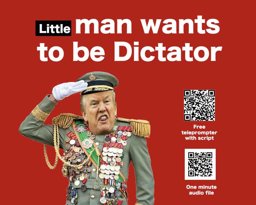 Speaking of a little man who wants to be a dictator